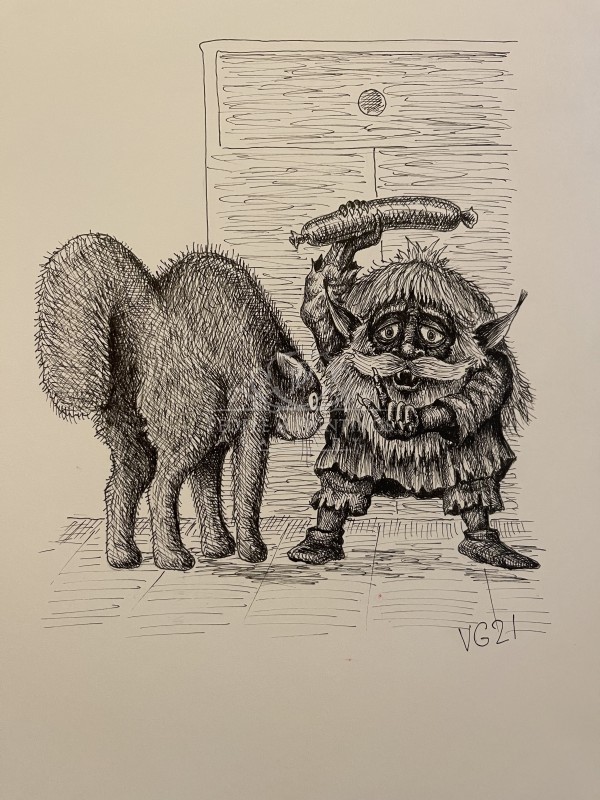 Cat and Brownie | People And Paintings