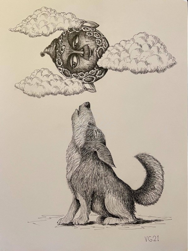 Dog and Moon | People And Paintings