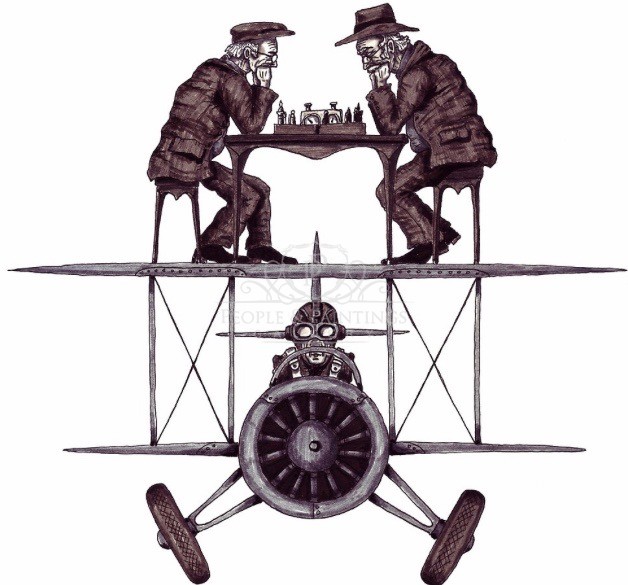 Chess Game on Airplane | People And Paintings