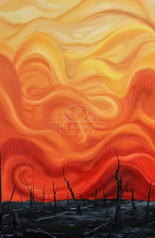 Orange Monochromatic Paintings